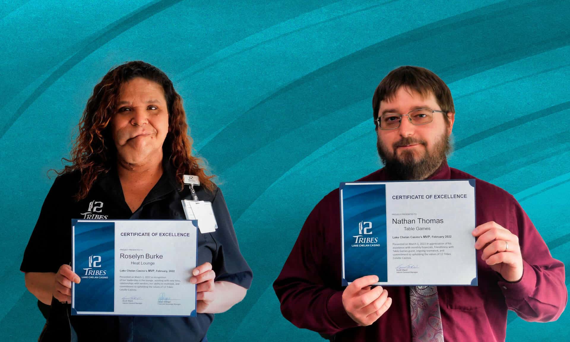 February 2022 Lake Chelan Casino MVPs - 12 Tribes